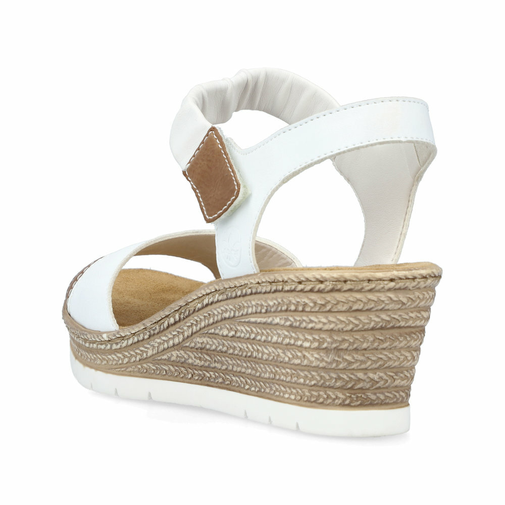 Obuv Rieker - Sandále - Dámske sandále na platforme Rieker 61953-80 biele